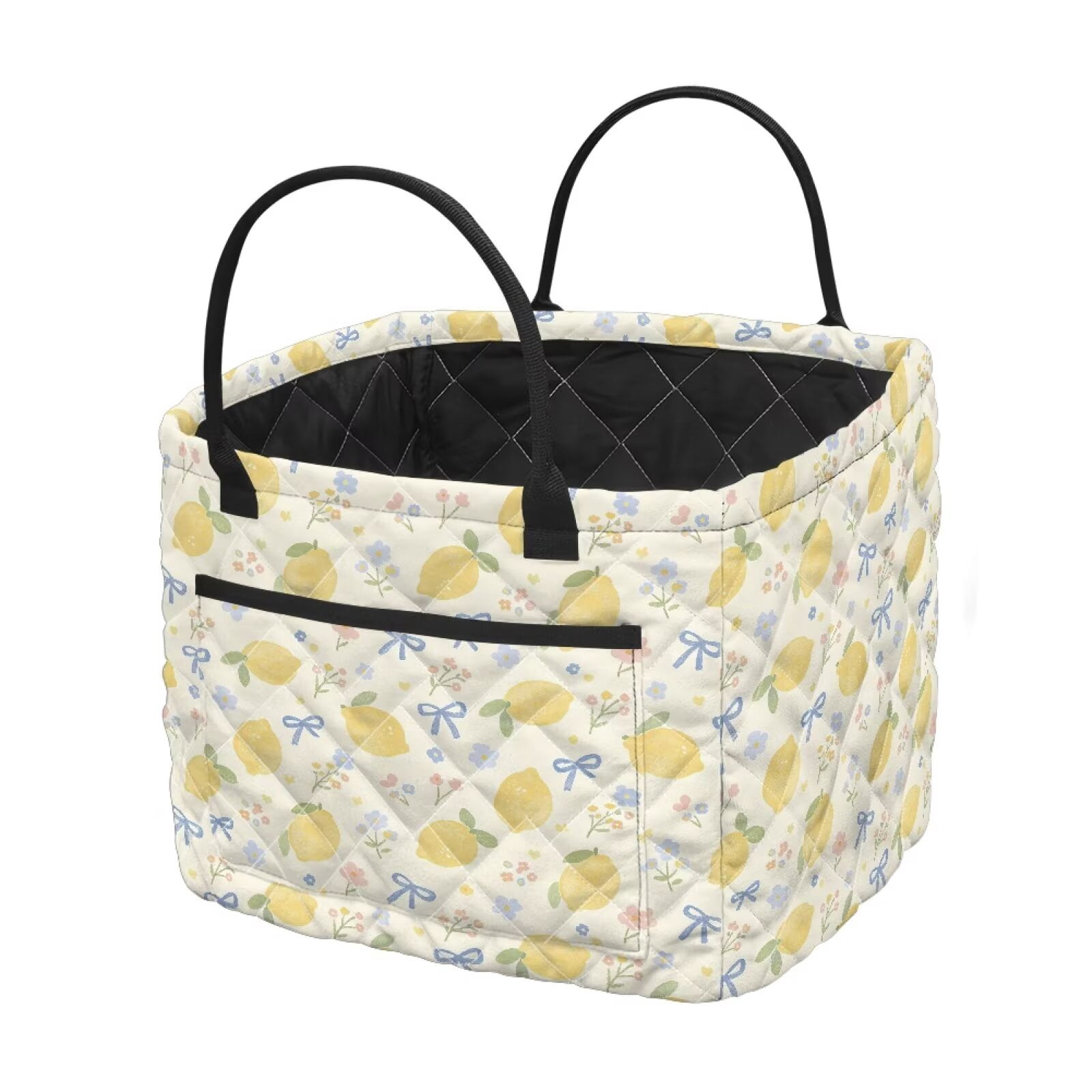 Bulopur Cute Quilted Laundry Basket for Bedroom Lemon Storage Basket ...