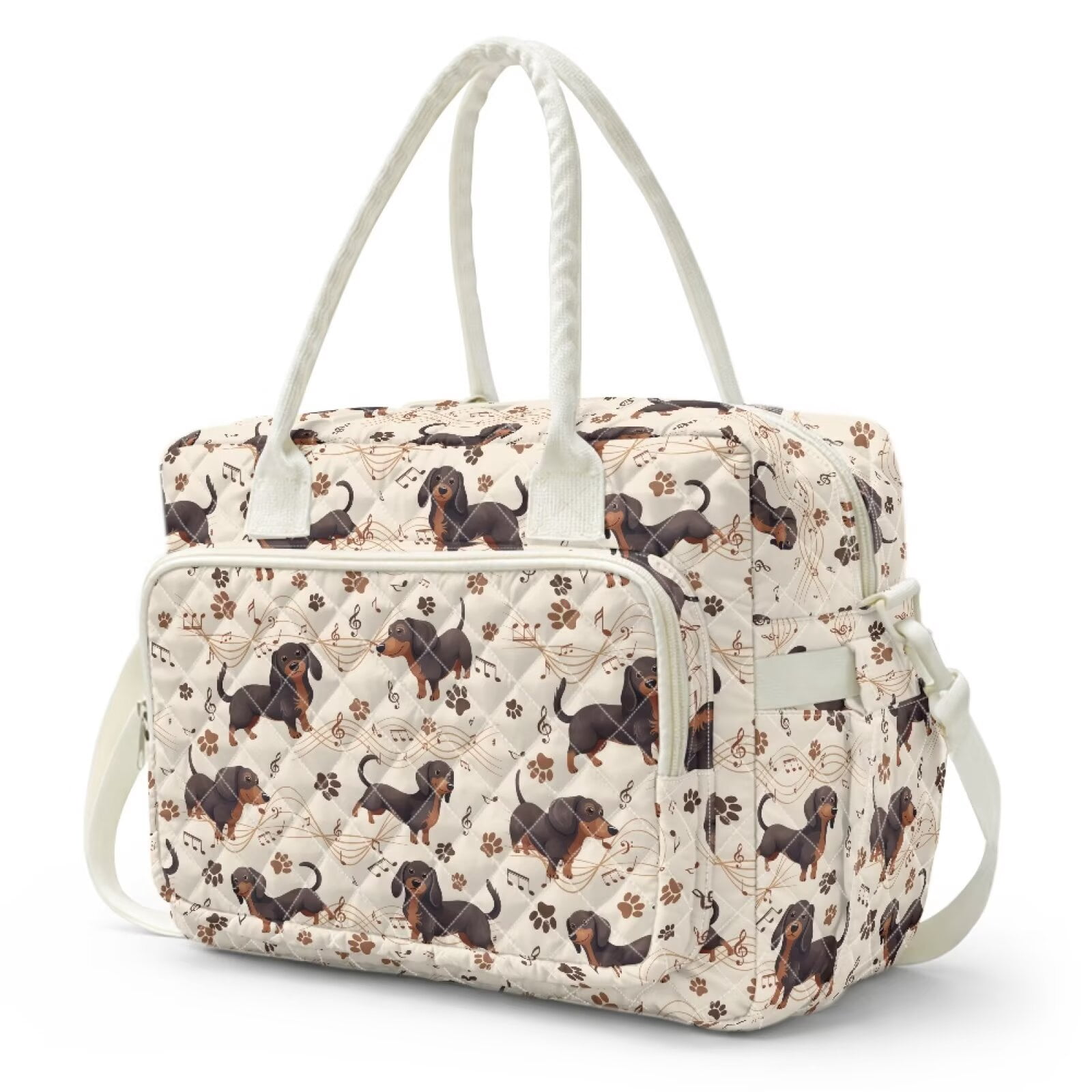 Bulopur Dachshund Quilted Big Lunch Bag Playful Thermal Lunch Bag ...