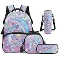 Bulopur Girls 17 Inch Backpack Set, 4 Piece Mermaid Scale Dolphin Print ...