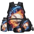 Bulopur Kid 17 Inch Backpack, 4 Piece Baseball Print School Bag with ...