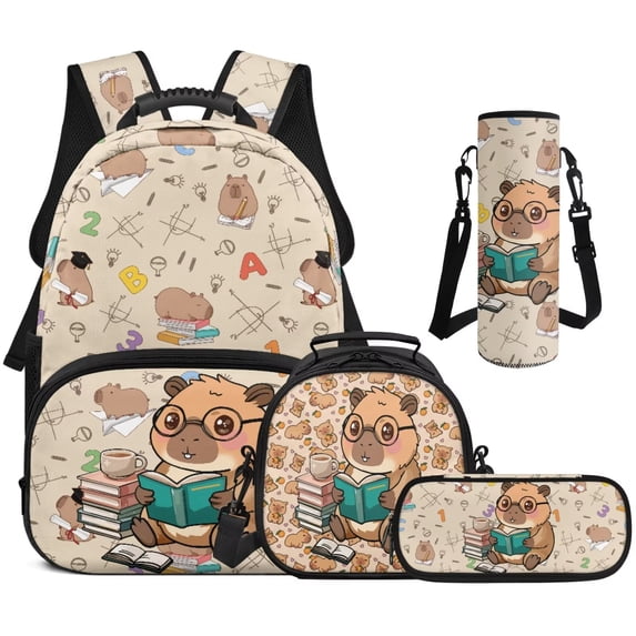 Bulopur Kids Capybara School Backpack Set, 17" 4 in 1 School Bag with ...