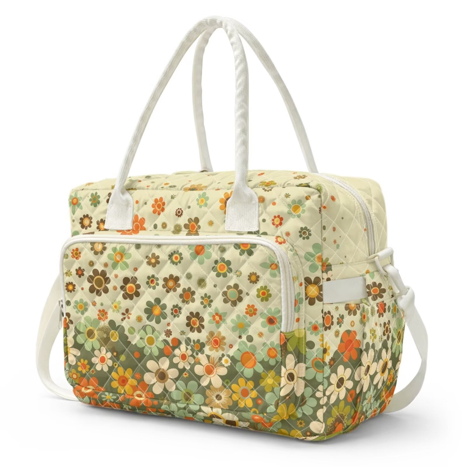 Bulopur Ladybug Quilted Large Lunch Bag Daisy Print Reusable Insulated ...