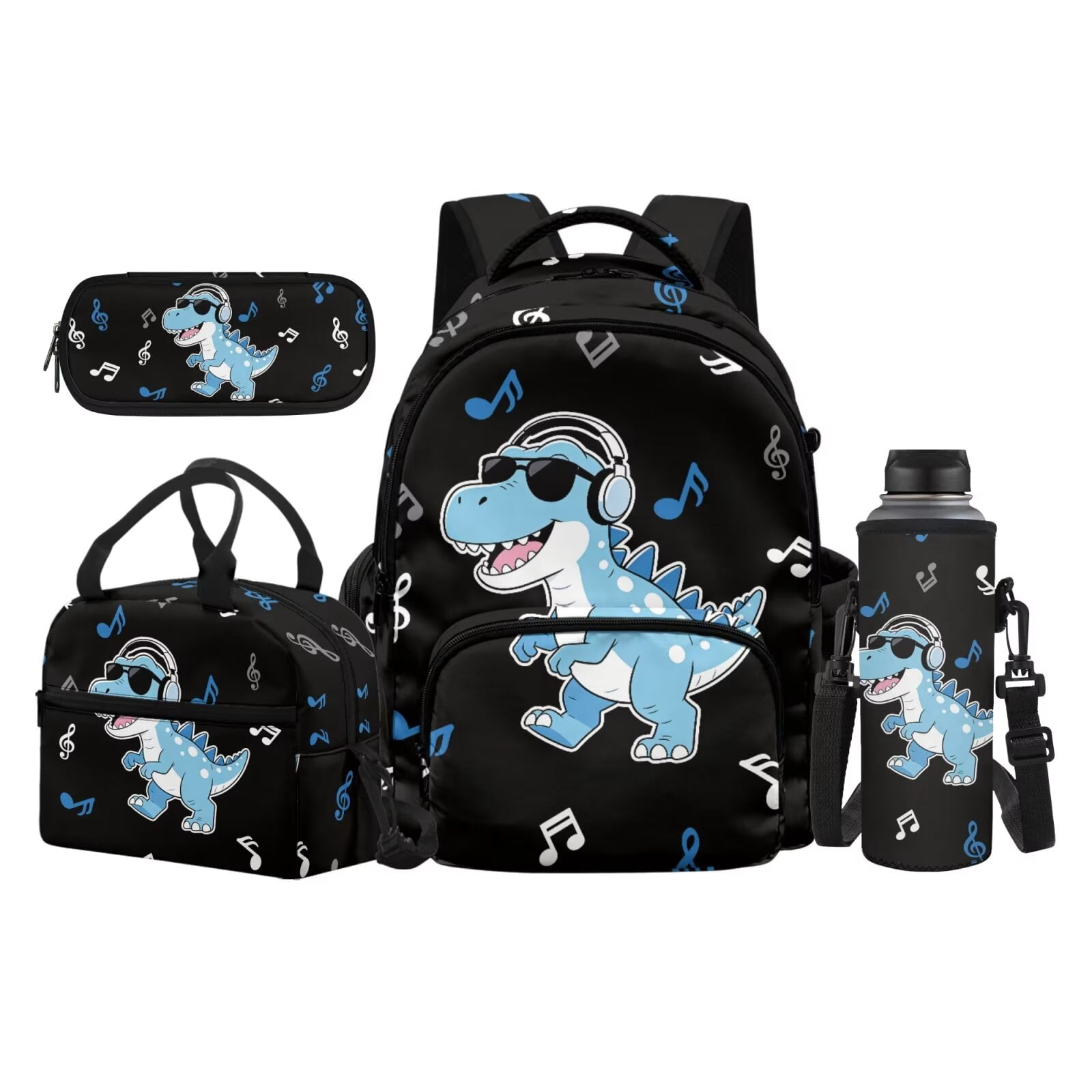 Bulopur Leopard Print Axolotl Print Kids Backpack Set 4 Pcs Breathable ...