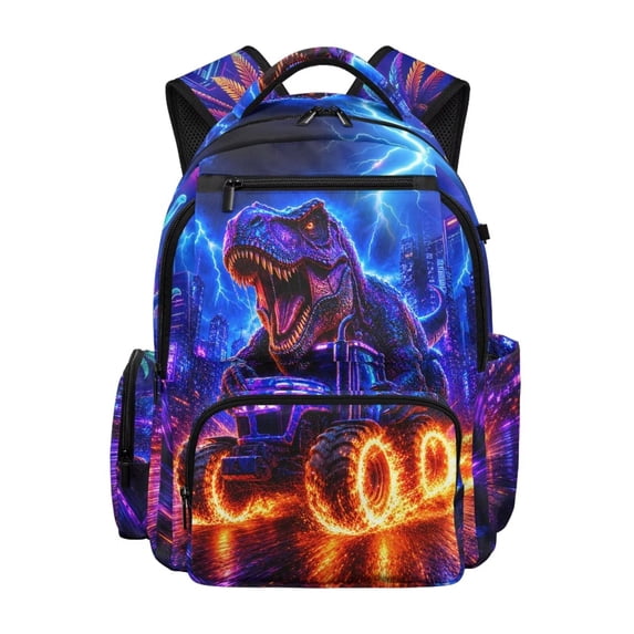 Bulopur Neon Lightning Truck Kids Backpack for Boys Cool Retro Print ...