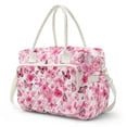 Bulopur Pink Butterfly Quilted Lunch Bag for Women Romantic Insulated ...