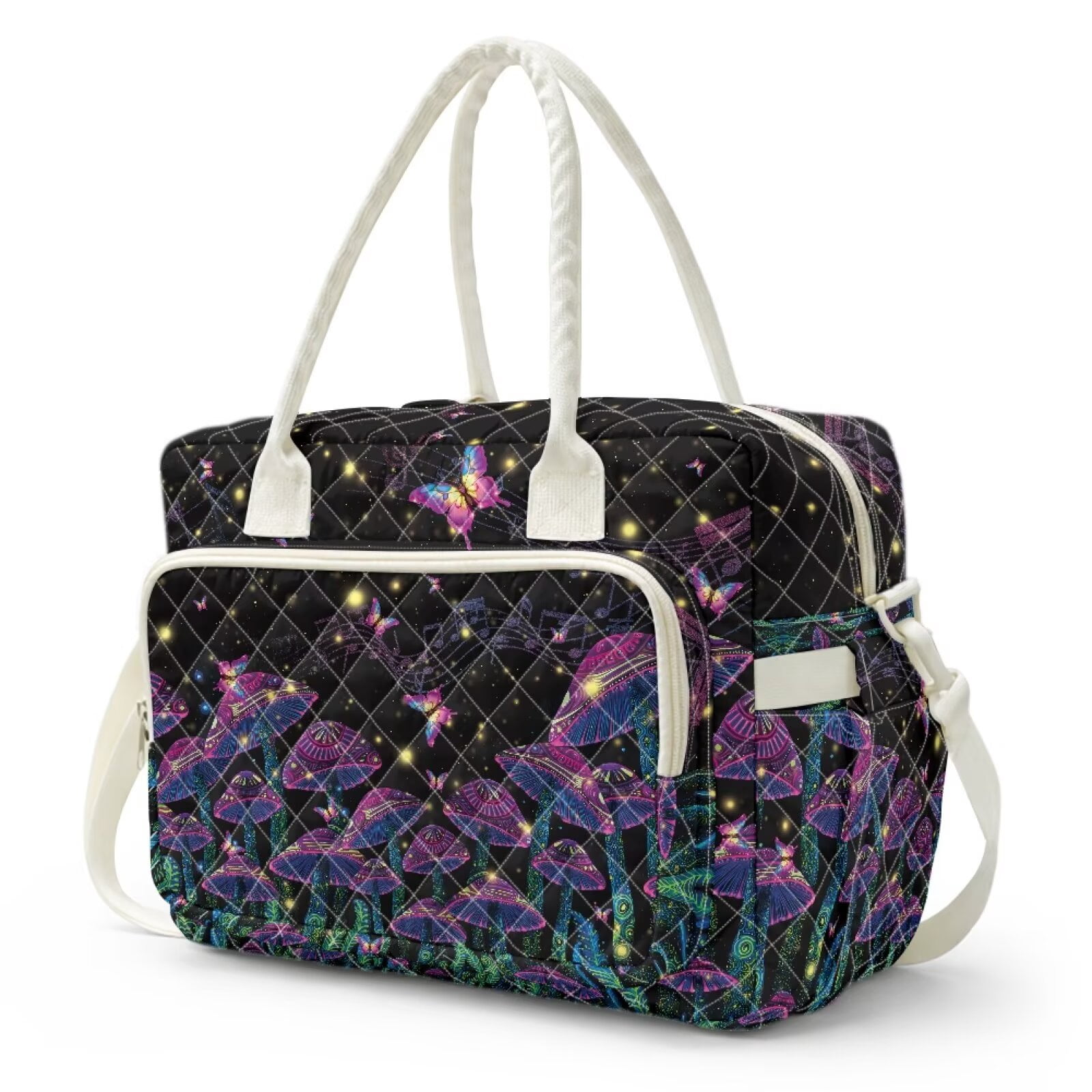 Bulopur Pink Camo Print Quilted Large Lunch Bag Reusable Insulated Tote ...