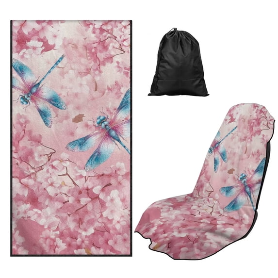 Bulopur Pink Cherry Blossom Front Car Seat Cover Towel for Women ...