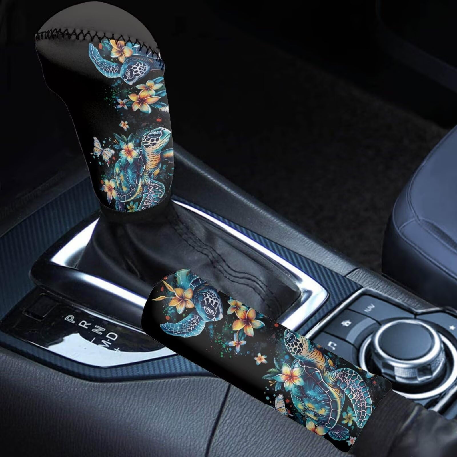 Bulopur Sea Turtle Car Shifter Gear Hand Brake Trim Cover Set Boho ...