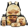 Bulopur Sweet Girls 17 Inch School Backpack, 4 in 1 Cow Print Bookbag ...