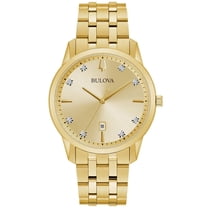 Bulova Men's Modern Gold Tone Dial Yellow Gold Steel Bracelet Diamond ...