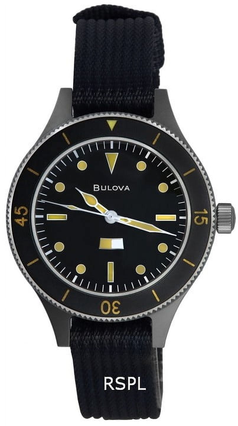Bulova Archive Mil-Ships-W-2181 Automatic Black Dial Men's Watch 98A266 ...