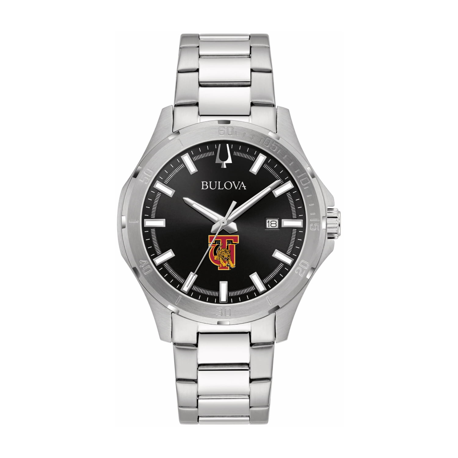 Bulova Black Tuskegee Golden Tigers Stainless Steel Sport Classic Watch ...