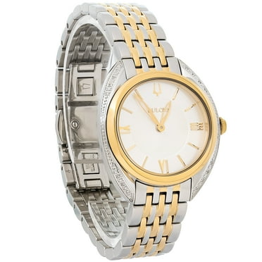Bulova Women's Modern Diamond Accent Two Tone Stainless Steel Watch ...