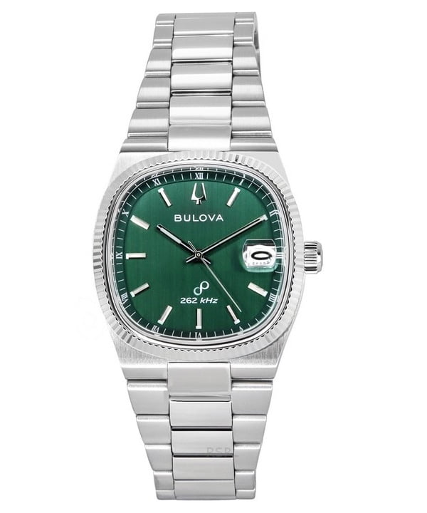Bulova Classic Super Seville Stainless Steel Green Dial Quartz 96B439 ...