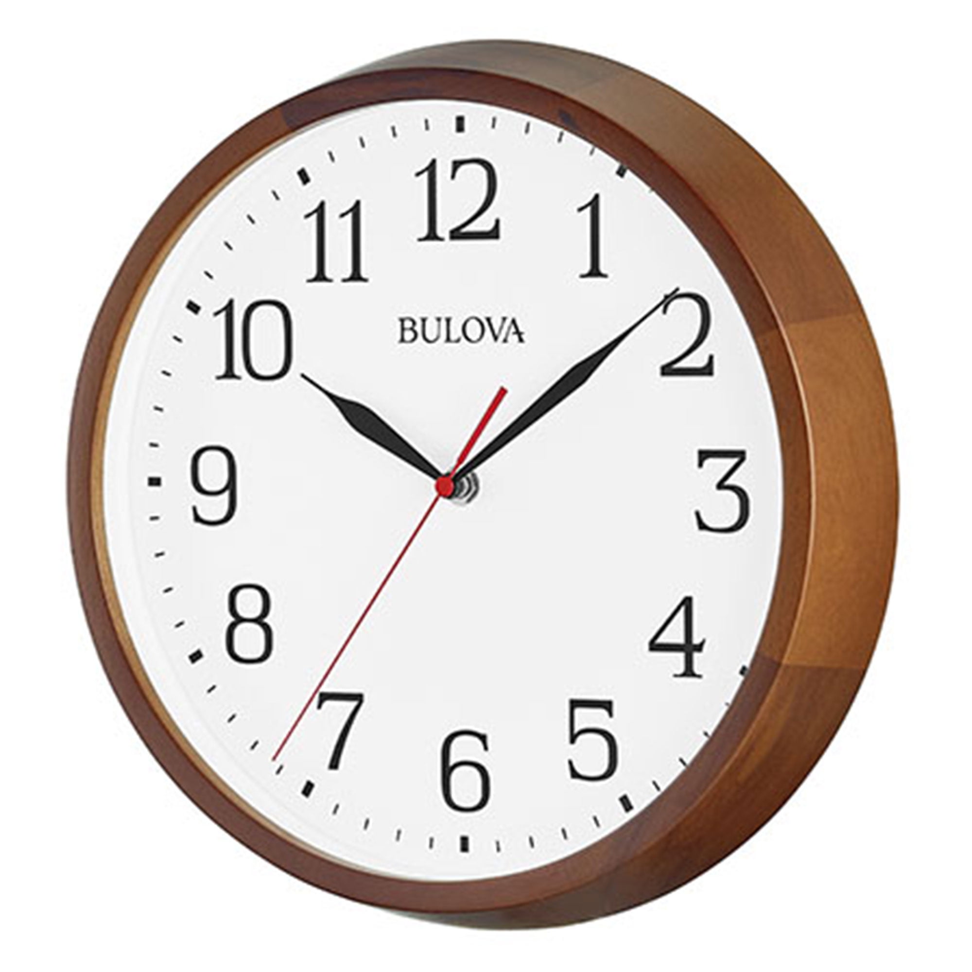 Bulova Clocks C4899 Clarity 12 Inch Diameter Analog Wall Clock, Warm ...
