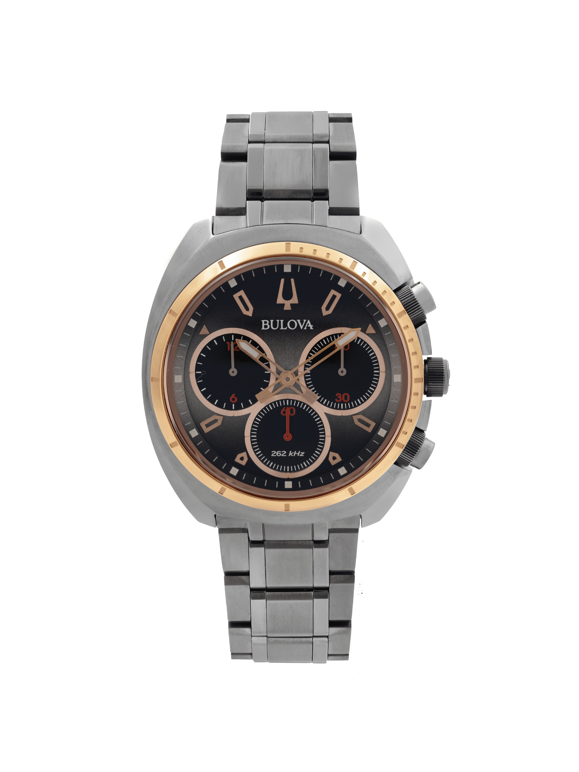 Bulova Curv 43mm Men's Chronograph, Gunmetal Steel, Grey Dial, Quartz ...