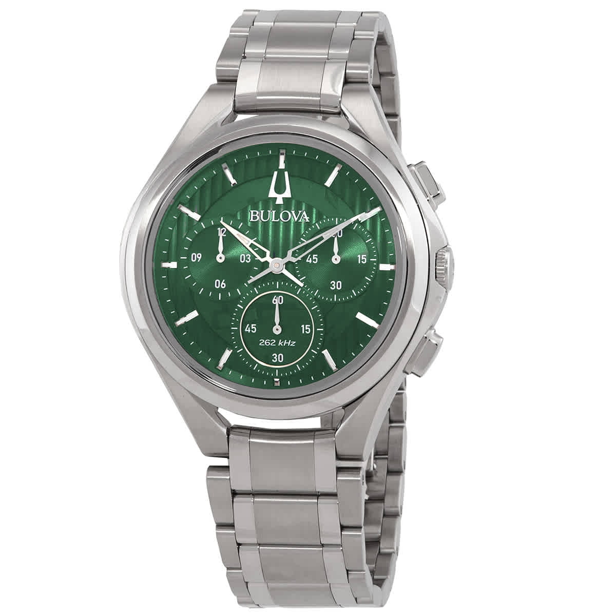 Bulova Curv Wristwatch, Men's Stainless Steel Chronograph Quartz, Green ...