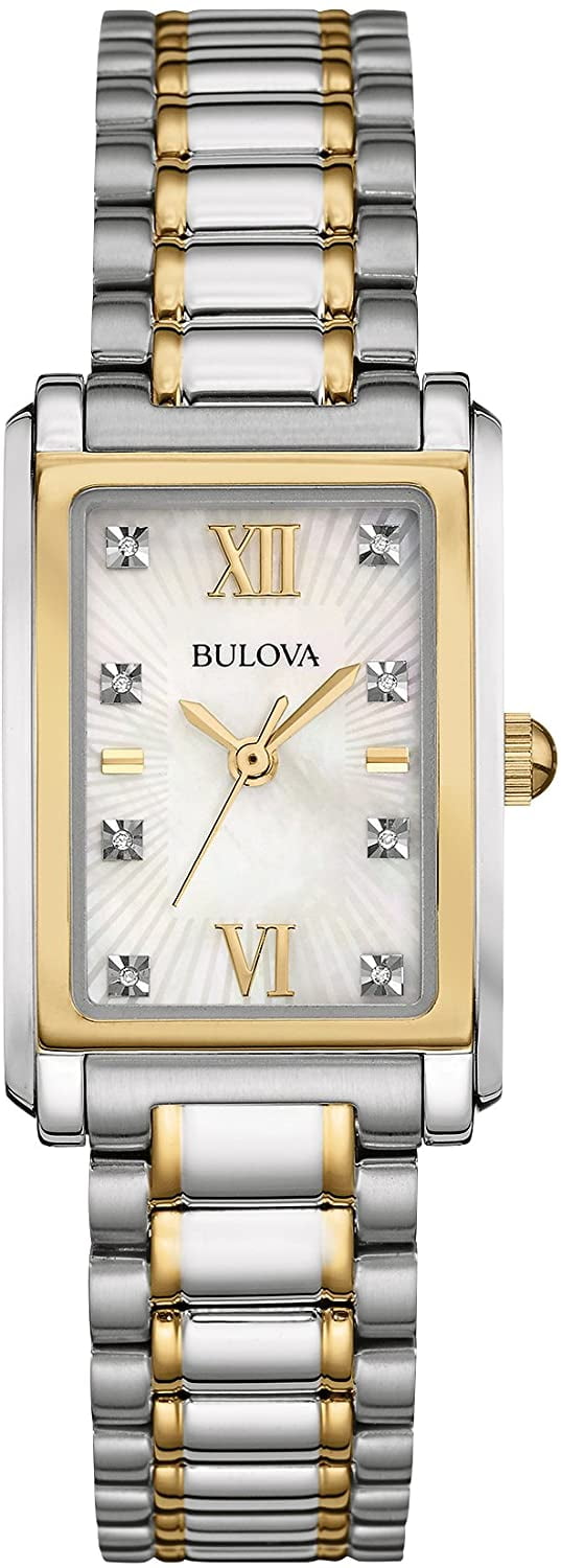 Bulova Diamond Two-Tone Ladies Watch 98P144 - Walmart.com