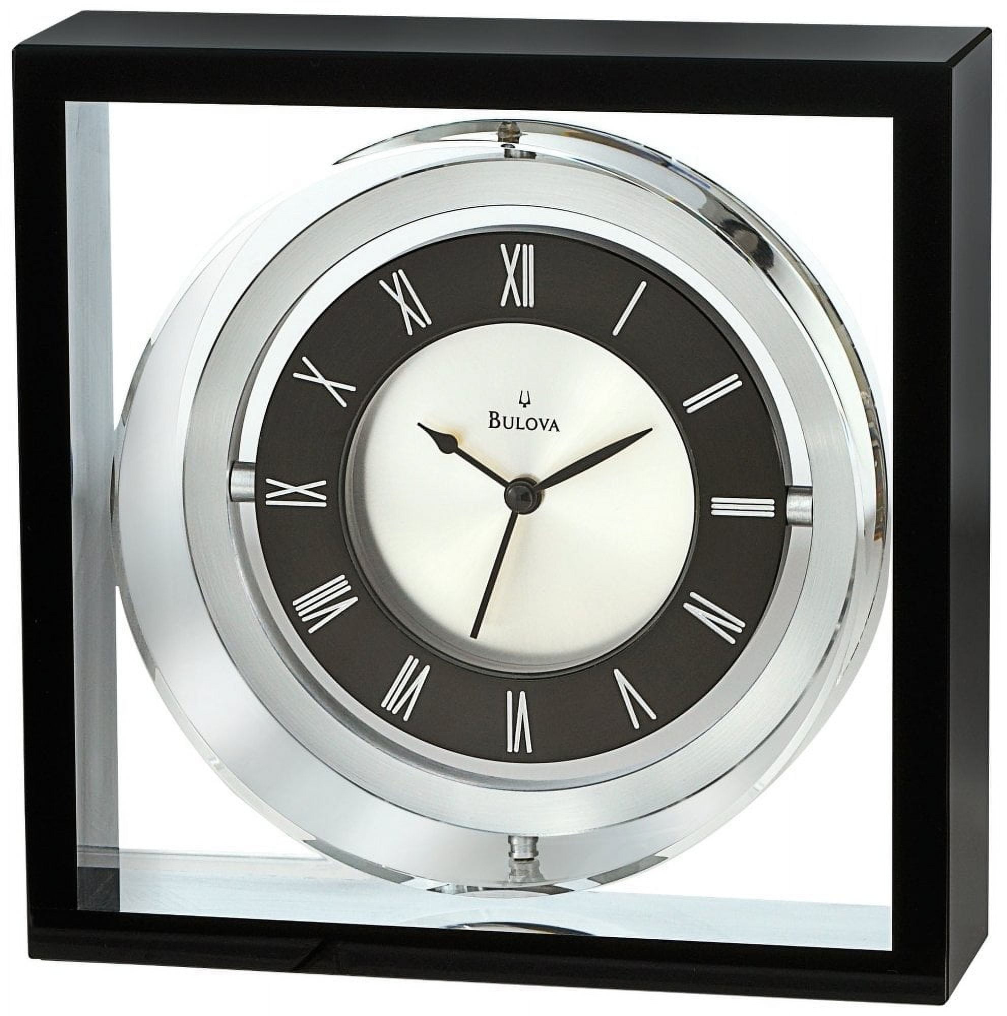 Bulova Executive Orion Tabletop Clock Black - B9860 - Walmart.com