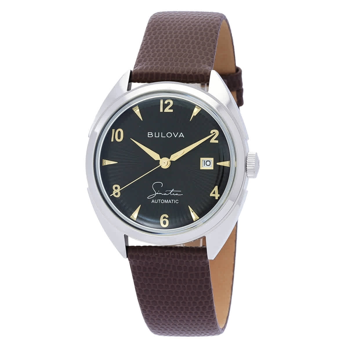 Bulova Frank Sinatra Fly Me to The Moon Automatic Leather Mens Watch ...