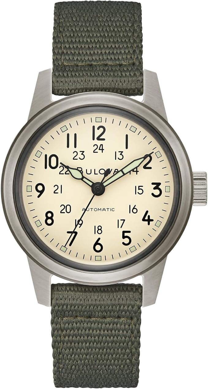 Bulova Hack Automatic Green Nylon Mens Watch - Walmart.com