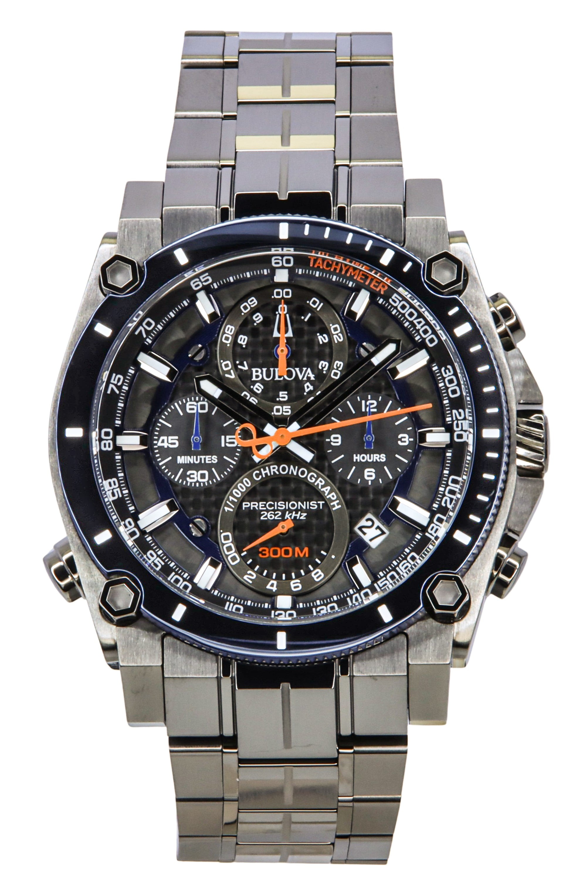 Bulova Icon Precisionist Chronograph Stainless Steel Grey Dial Quartz ...