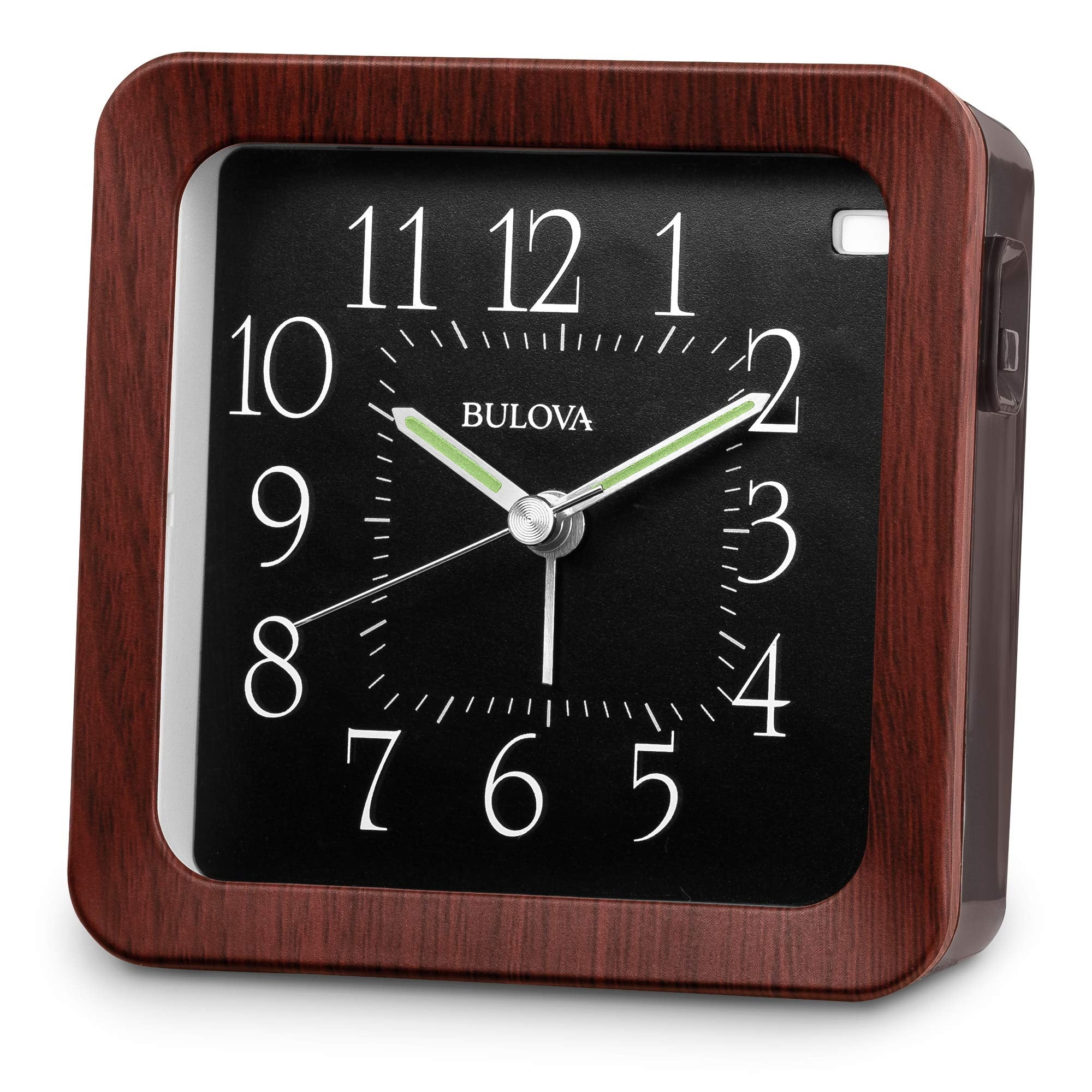 Bulova Manor Quartz Acending Volume Snooze Silent Sweep Alarm Clock ...