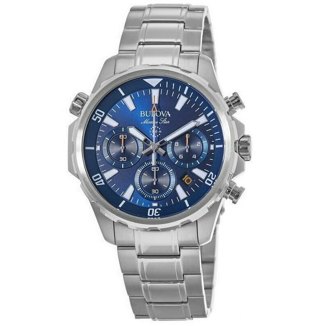 Bulova Marine Star Blue Chronograph Dial Stainless Steel Men's Watch ...