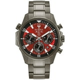 Bulova Marine Star Chronograph Quartz Red Dial Men's Watch 98B350 ...
