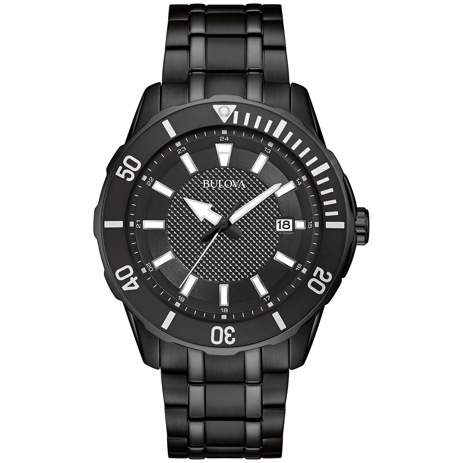 Bulova Men's Black IP Stainless Steel Sport Watch- 98B361 - Walmart.com