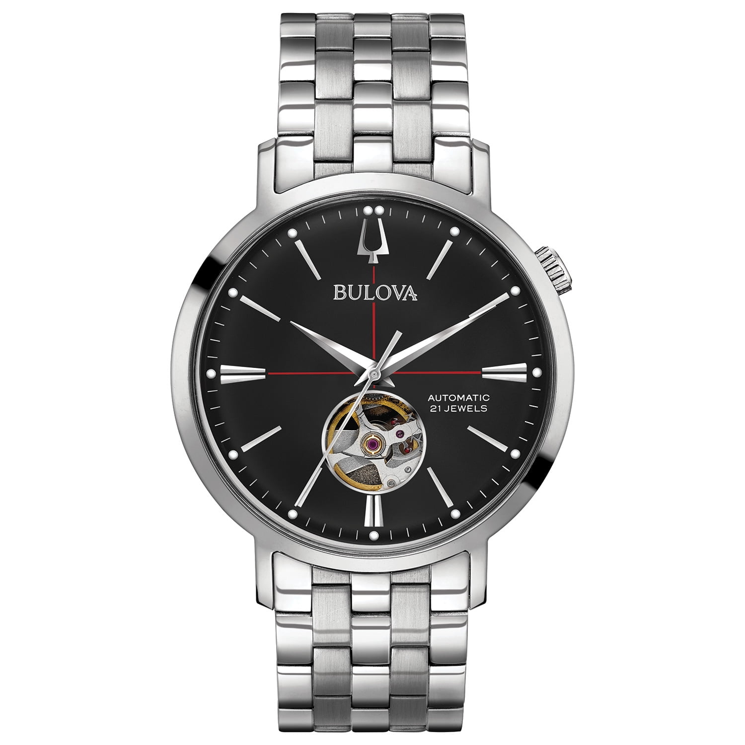 Bulova Men's Classic Automatic Black Dial Stainless Steel Bracelet ...