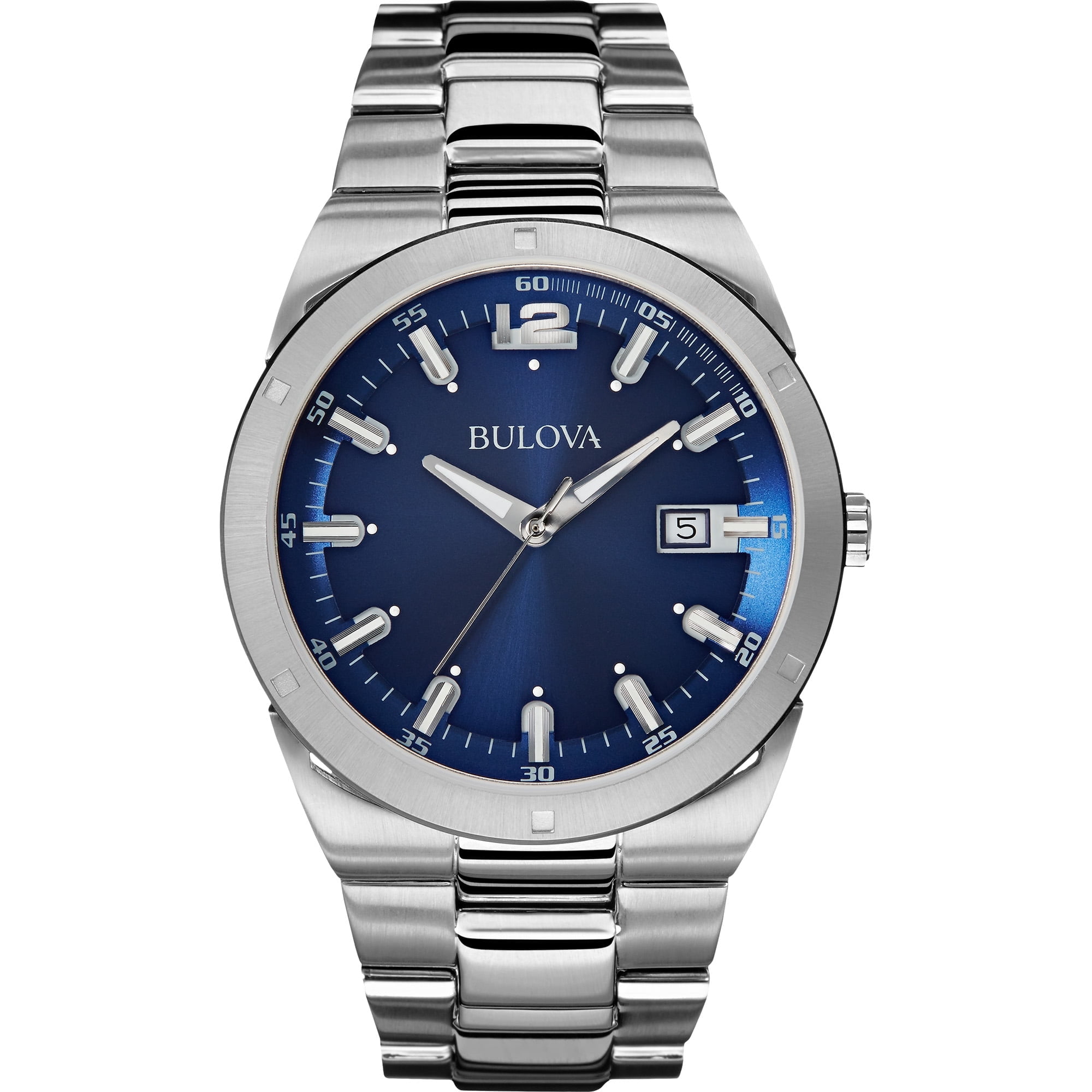 Bulova Men's Stainless Steel Watch, Blue Dial - Walmart.com