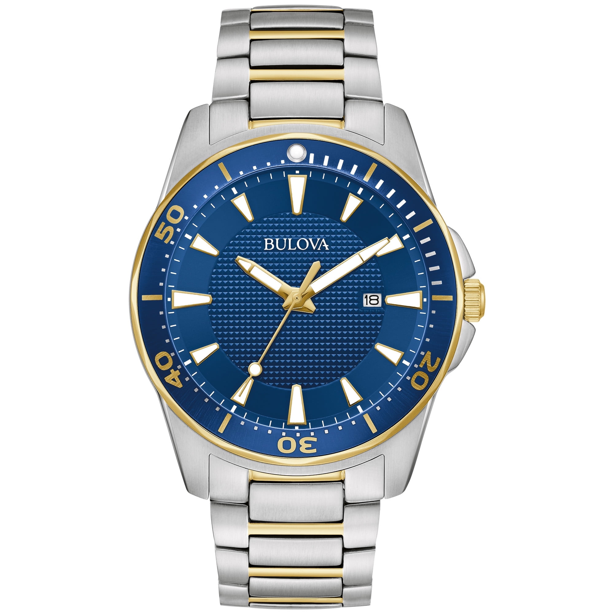 Bulova Men's Classic Sport Two-Tone Stainless Blue Dial Bracelet Watch - 98B329 - Walmart.com