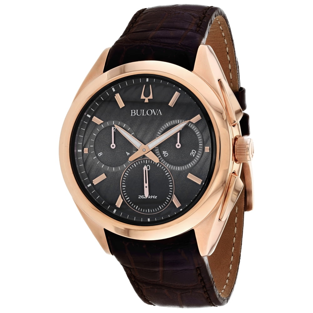 Bulova Men's Curv Stainless Steel/Rose Gold Watch 97A124 - Walmart.com