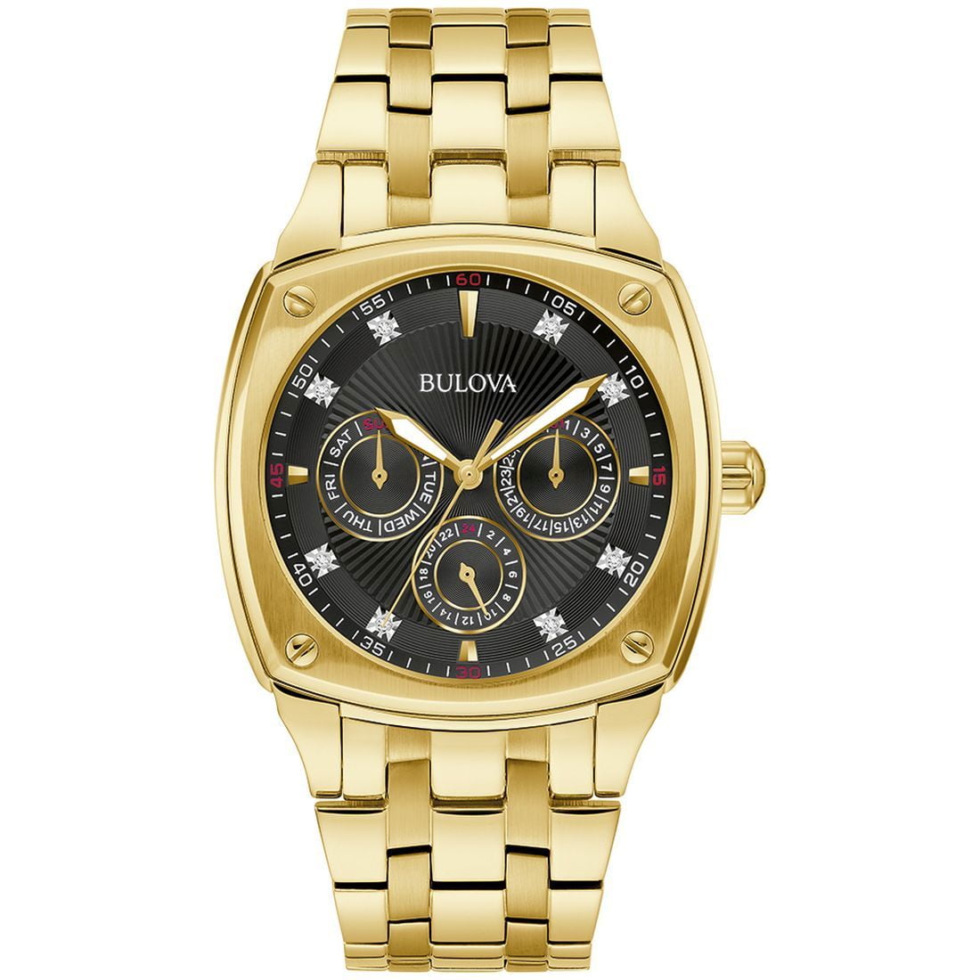 Bulova Men's Diamond Accent Gold-Tone Chronograph Quartz Watch 97D138 - Walmart.com