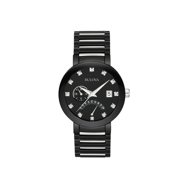 Bulova Men's Diamond Accented Two Tone Stainless Steel Watch 98D109 ...