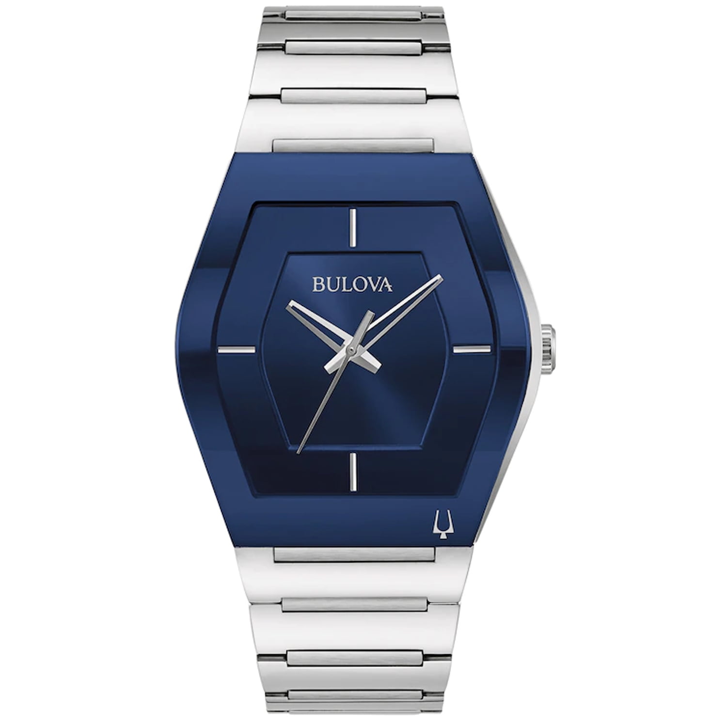 Bulova Men's Gemini Unisex Adult Wrist Watch, Stainless Steel with Blue ...