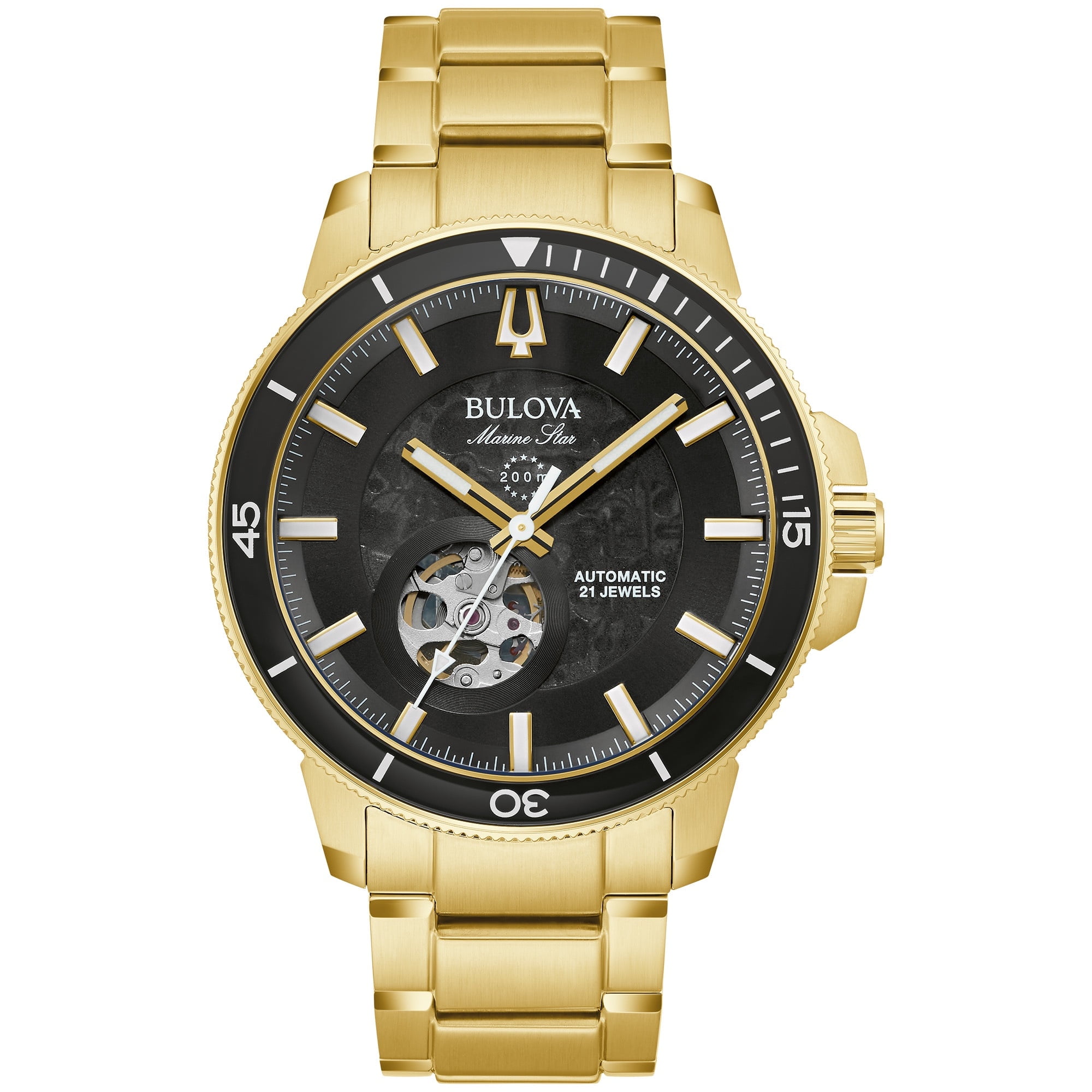 Bulova Men's Gold-Tone Automatic Movement Stainless Steel Bracelet ...