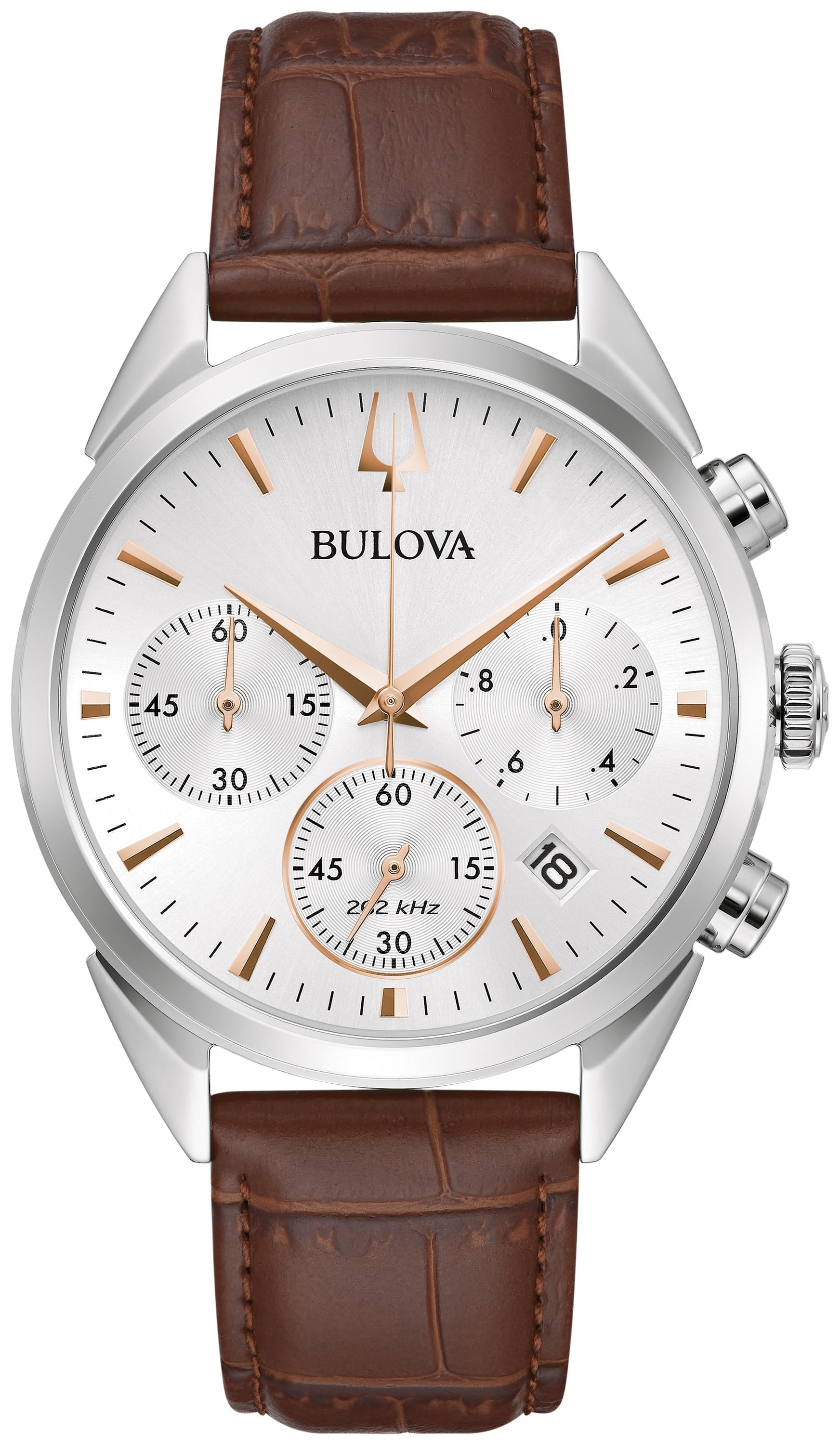 Bulova Men's Sutton Leather Strap Chronograph Watch - 96B370 - Walmart.com