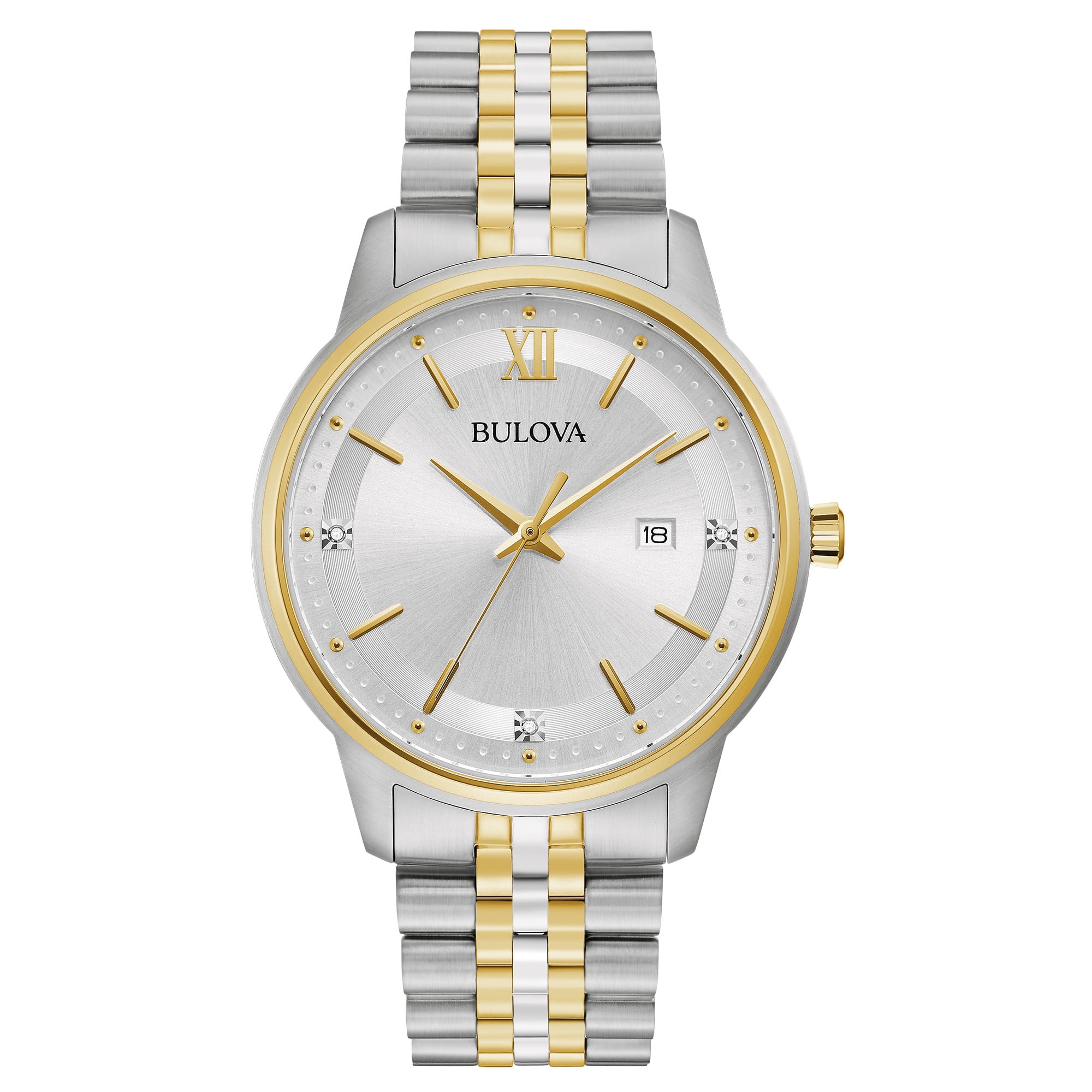 Bulova Men's Two-Tone Stainless Steel Diamond Accent Watch - 98D161 ... Bulova Men's Two-Tone Stainless Steel Diamond Accent Watch - 98D161 ...