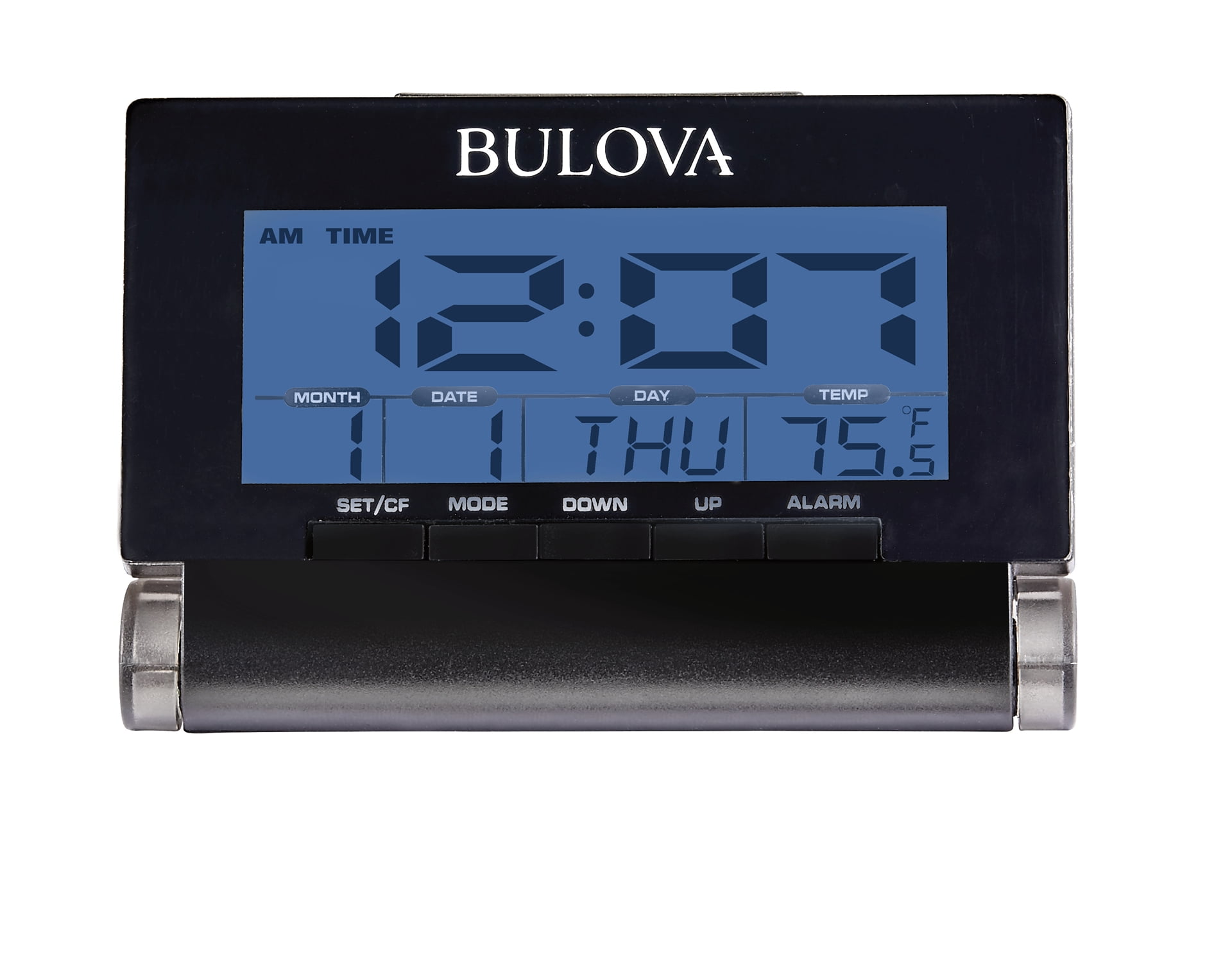 Bulova Model B1707 Travel Time LCD quartz alarm clock that measures ...