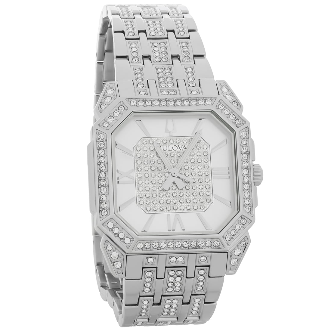 Bulova Octava Men's Stainless Steel Crystal Quartz Watch 96A285 ...