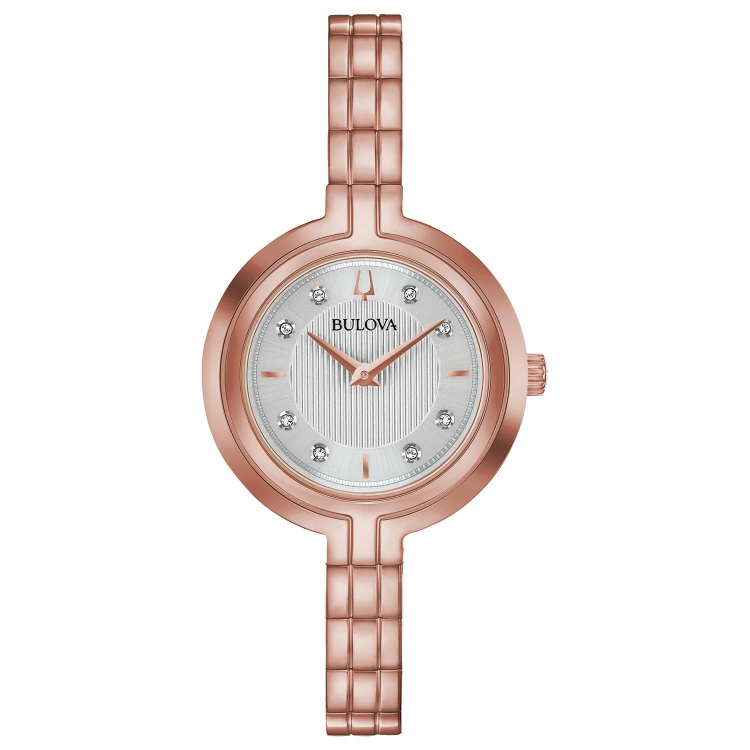 Bulova Rhapsody Quartz Diamond Silver Dial Ladies Watch 97P145 ...
