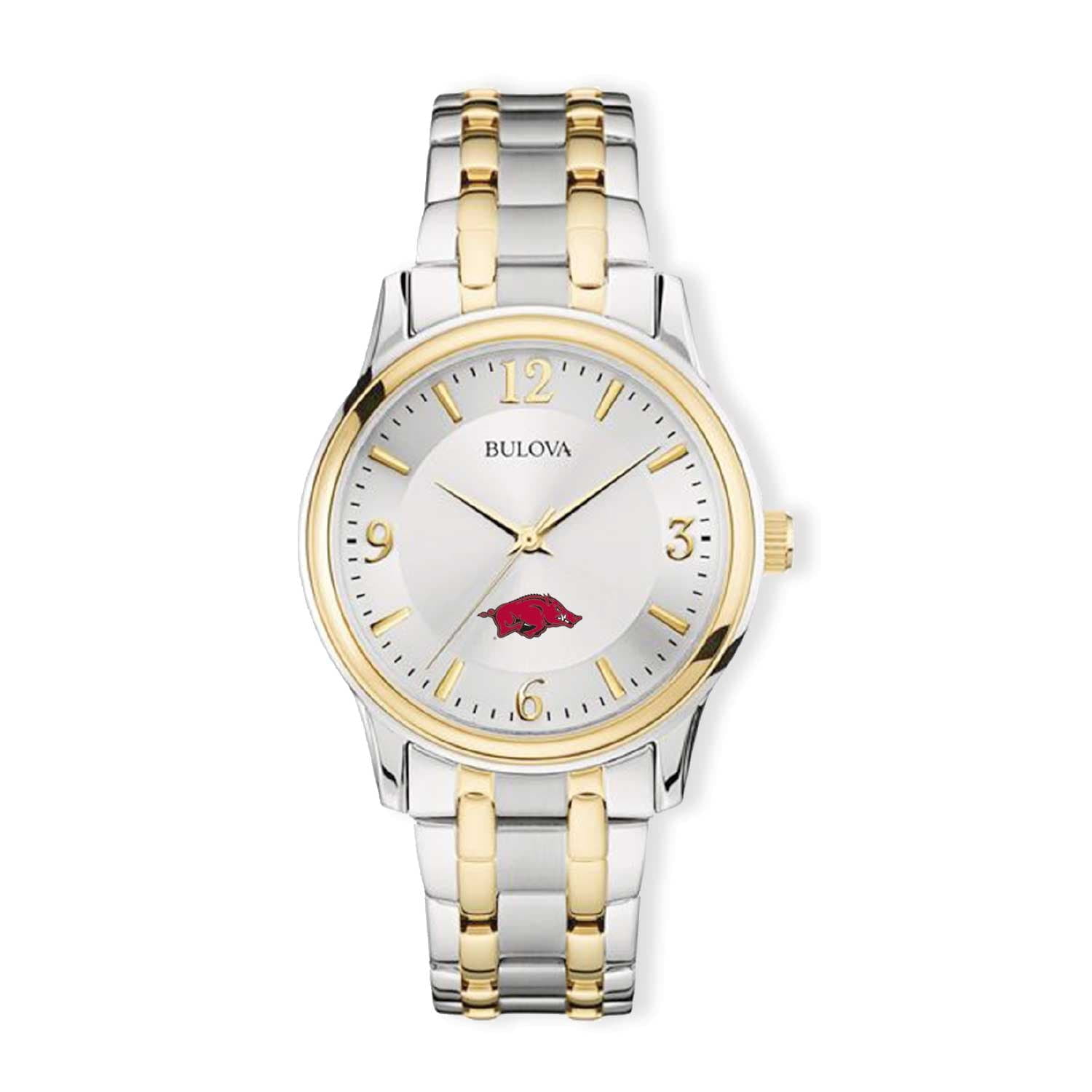 Bulova Silver/Gold Arkansas Razorbacks Classic Two-Tone Round Watch ...