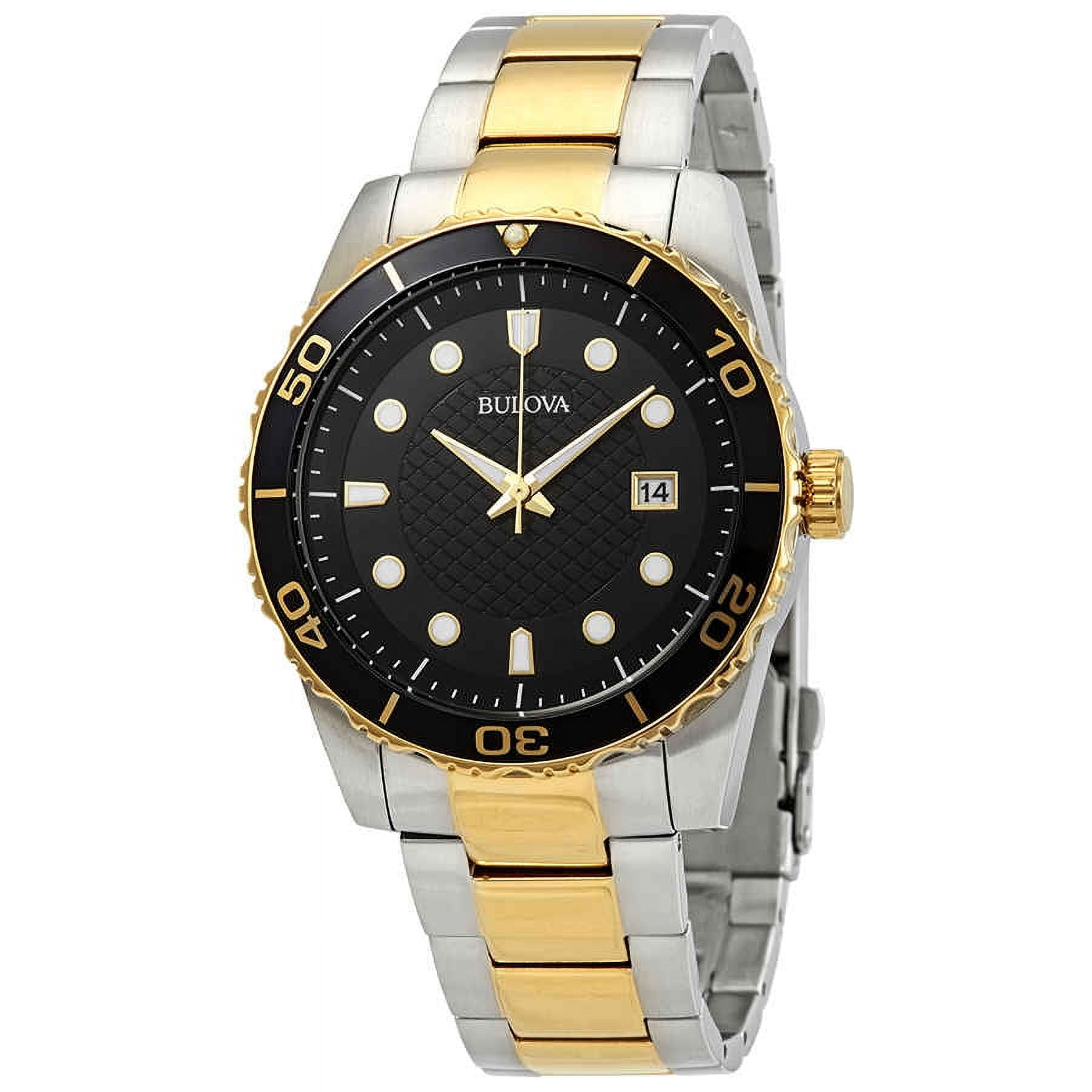 Bulova Sport Black Dial Two-tone Men's Watch 98A199 - Walmart.com