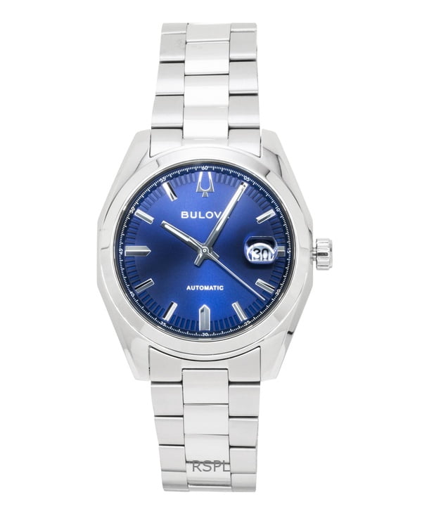Bulova Surveyor Stainless Steel Blue Automatic 96B436 Men's Watch ...
