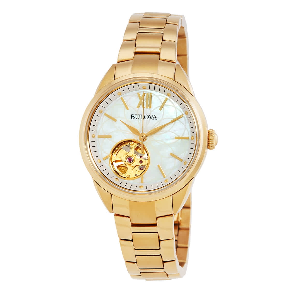 Bulova Sutton Automatic White MOP Dial Women's Watch 97L172 - Walmart.com