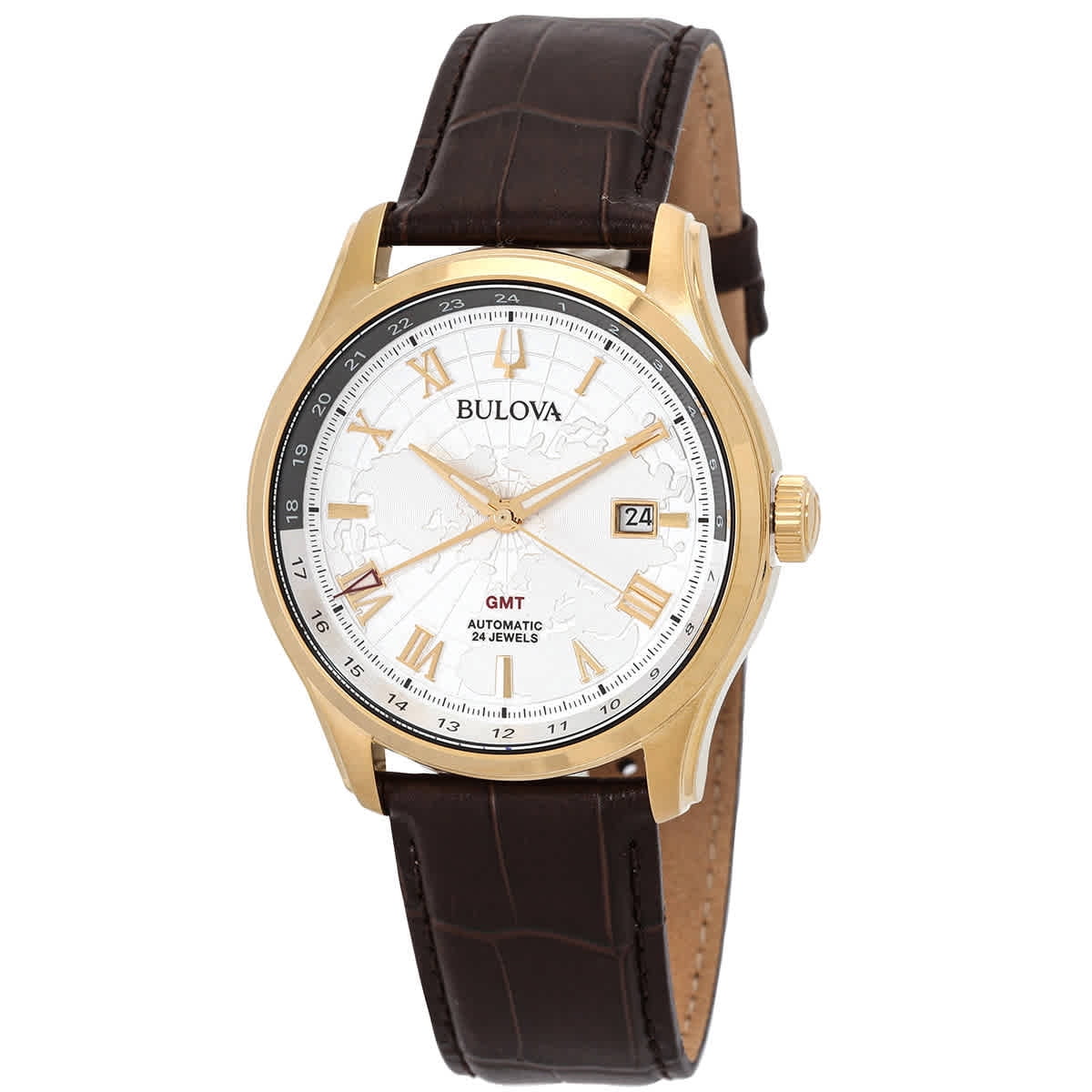 Bulova Wilton GMT Automatic Silver Dial Men's Watch 97B210 - Walmart.com