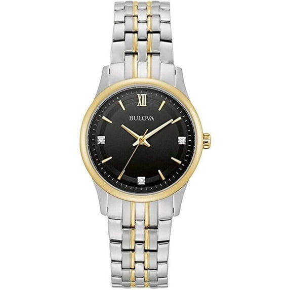 Bulova Woman's Two-Tone Stainless Steel Diamond Watch - 98P196 ...