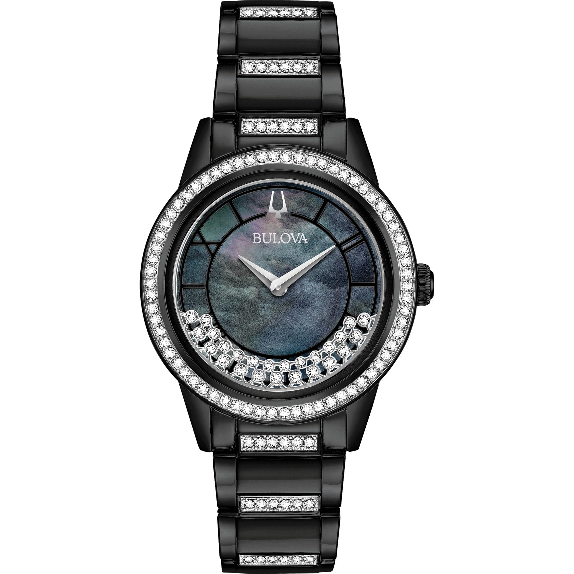 Bulova Women's Classic Wristwatch, Pearl Black Stainless Steel, Quartz ...